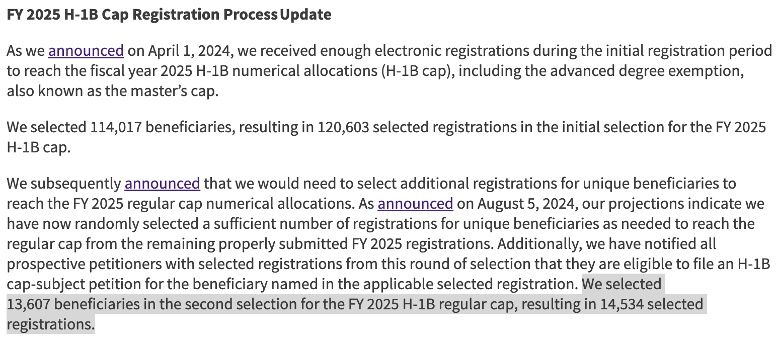 Second H1B Lottery 2025 FY: Selection Estimations